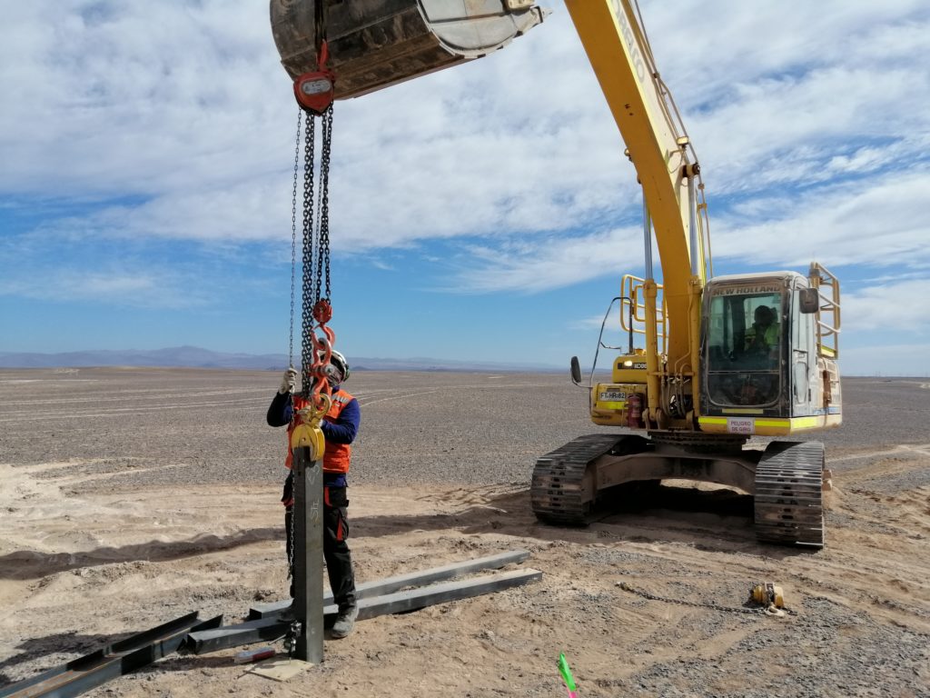 PULL OUT TEST FOR PV TRACKER FOUNDATION DESIGN IN CALAMA, CHILE.